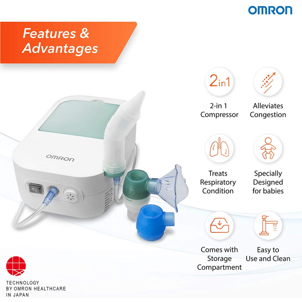 Buy OMRON NE-C301 NEBULIZER Duo Baby 2 in 1 Compressor Nebulizer ...