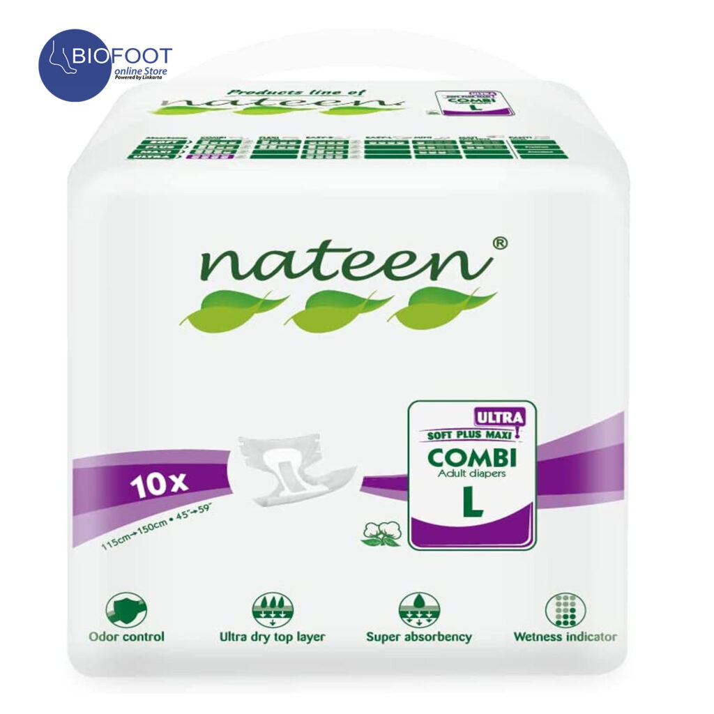 Buy Nateen Ultra Combi Adult Diapers Large 115-150cm 10pcs Online Dubai ...