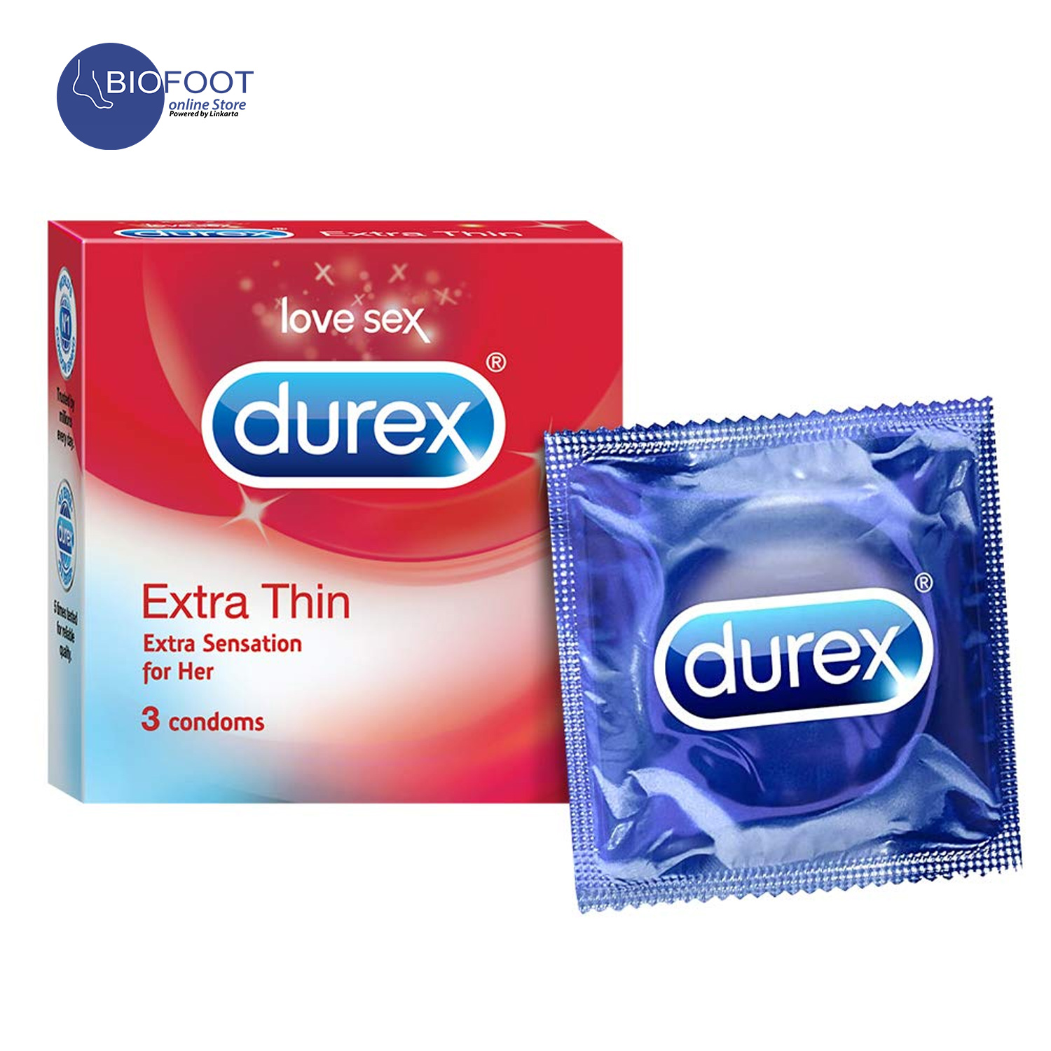 Buy Durex Condoms Extra Thin 3's Online Dubai UAE | Linkarta
