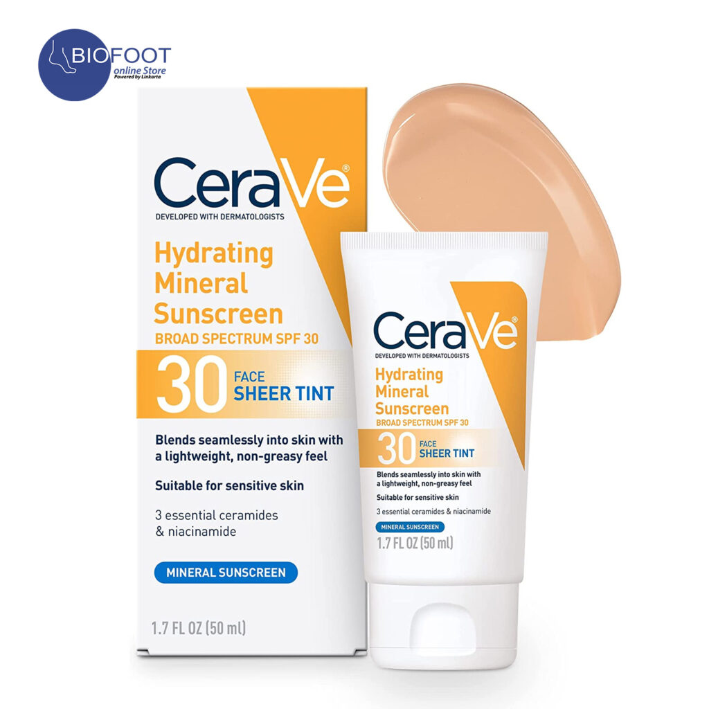 Buy CeraVe Hydrating Mineral Sunscreen SPF30 Face Sheer Tint 75ml ...