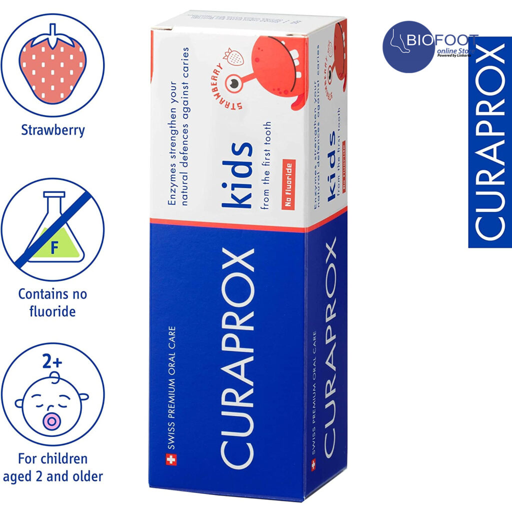Buy Curaprox Kids Strawberry Zero Fluoride Toothpaste 60ml Online Dubai ...