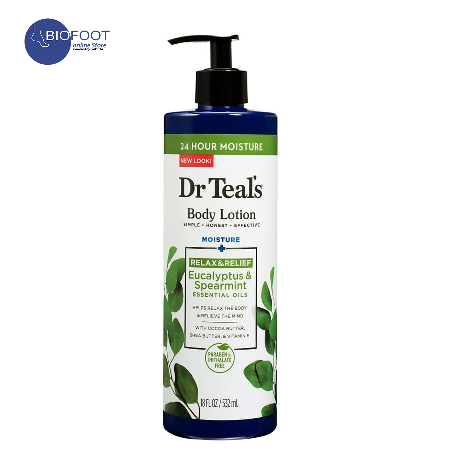 Buy Dr Teal's Eucalyptus & Spearmint Essential Oil Body Lotion 532ml ...